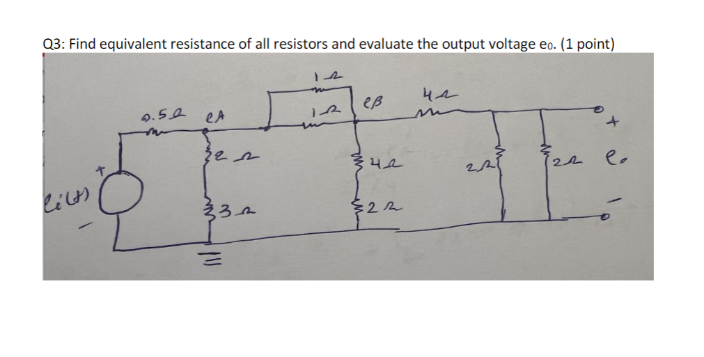 Solved Q3: Find equivalent resistance of all resistors and | Chegg.com