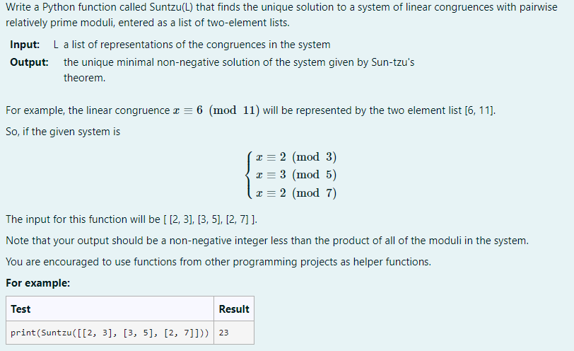 Solved Write A Python Function Called Suntzu L That Finds 0605