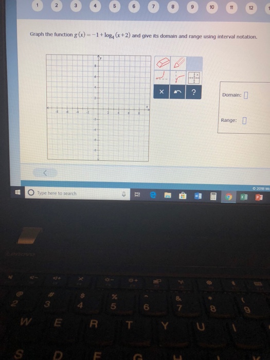 Solved 10 12 Graph the function g (x)-1+log4 x +2) and give | Chegg.com