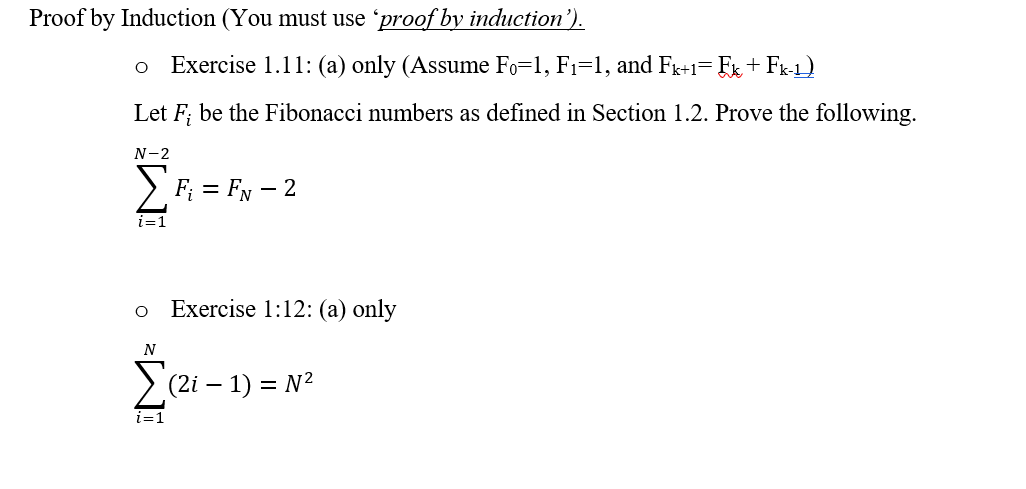 Solved Proof by Induction (You must use ‘proof by | Chegg.com