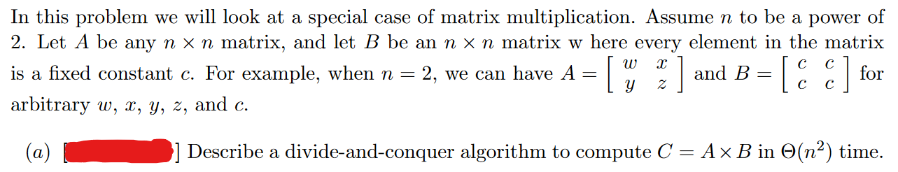 Solved In this problem we will look at a special case of | Chegg.com