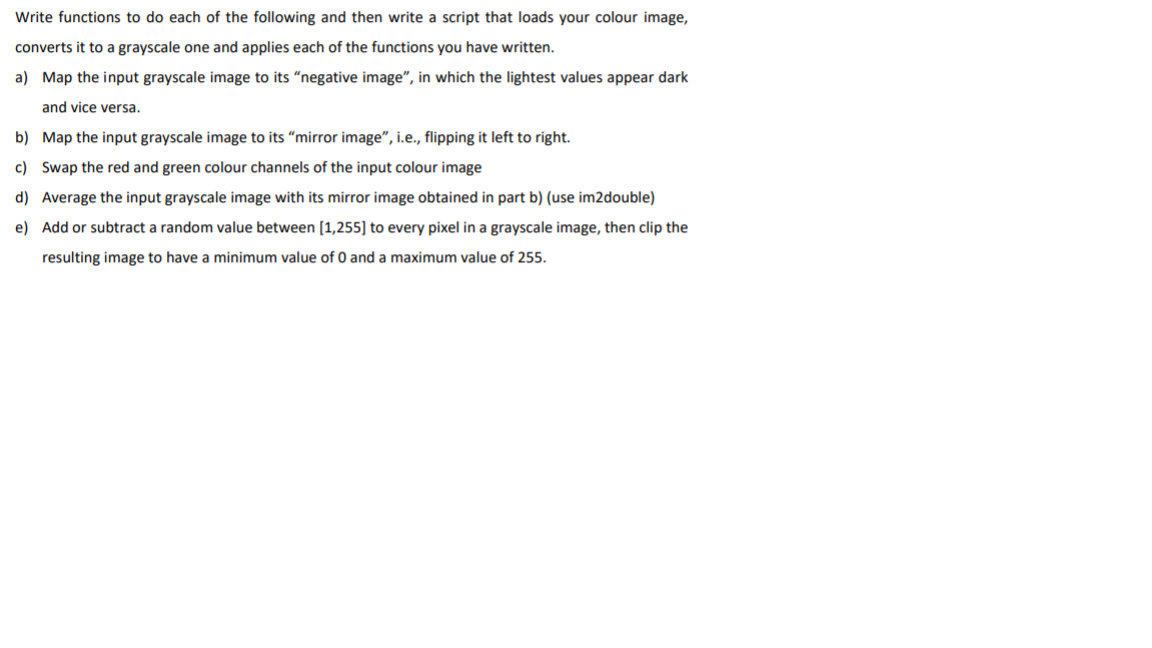 Solved Write functions to do each of the following and then | Chegg.com
