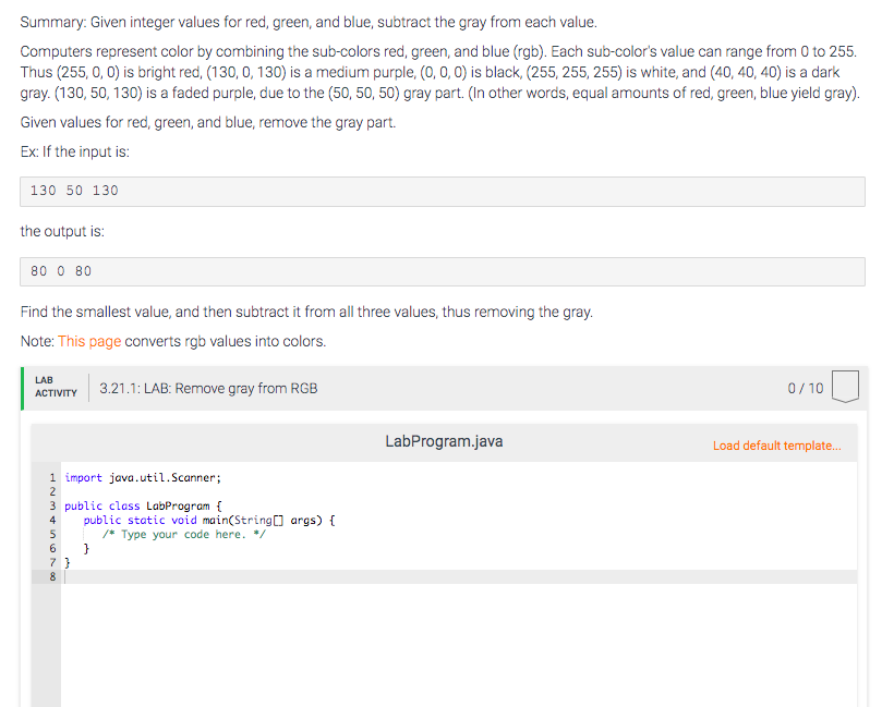 Solved: Summary: Given Integer Values For Red, Green, And ... | Chegg.com
