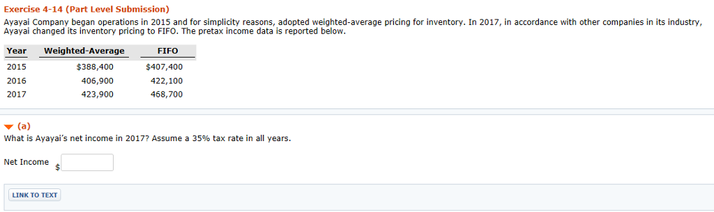 Solved Exercise 4-14 (Part Level Submission) Ayayai Company | Chegg.com