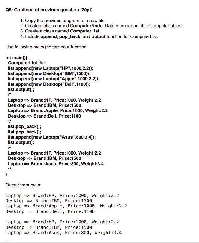 Q5: Continue of previous question (20pt) 1. Copy the | Chegg.com