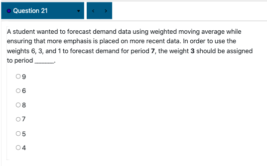 Solved A student wanted to forecast demand data using | Chegg.com