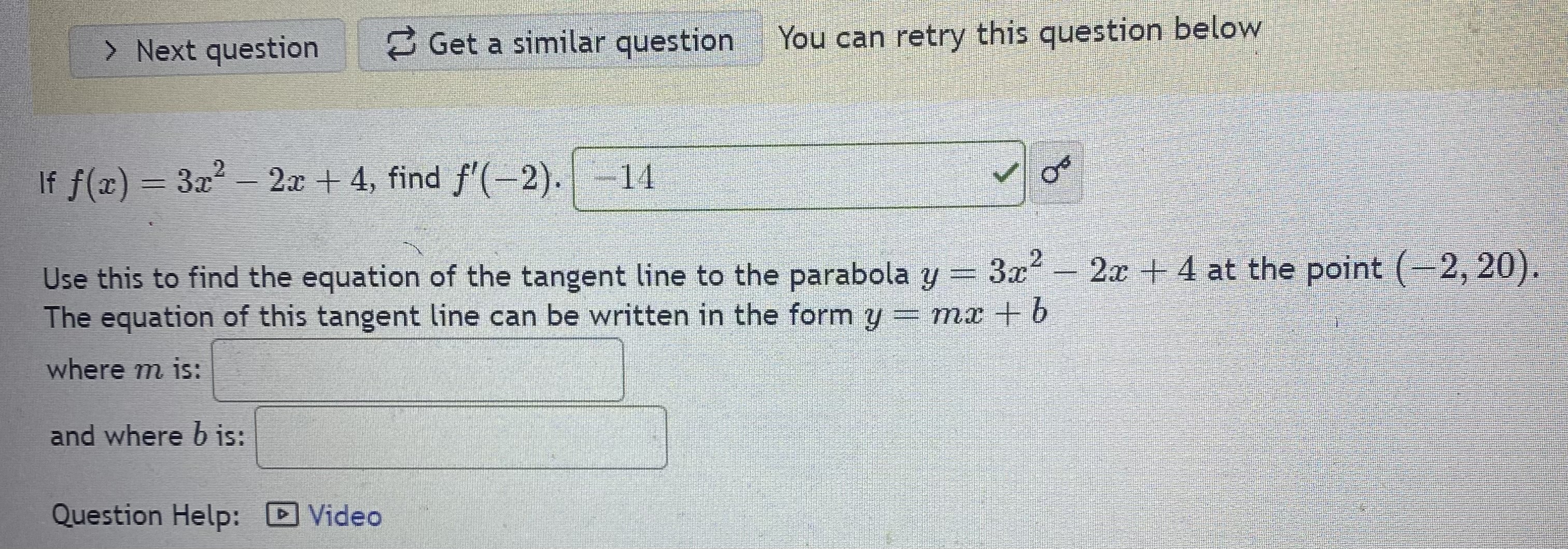 Solved You can retry this question below If f(x)=3x2−2x+4, | Chegg.com