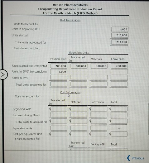 Solved (Appendix 6A) First-In, First-Out Method Benson | Chegg.com