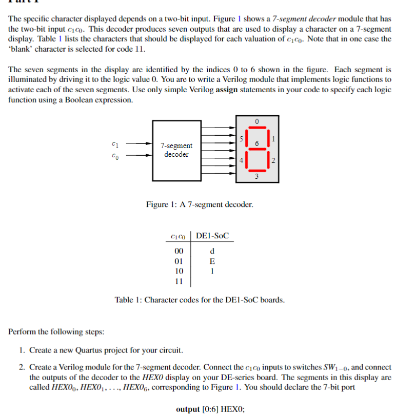 The specific character displayed depends on a two-bit | Chegg.com