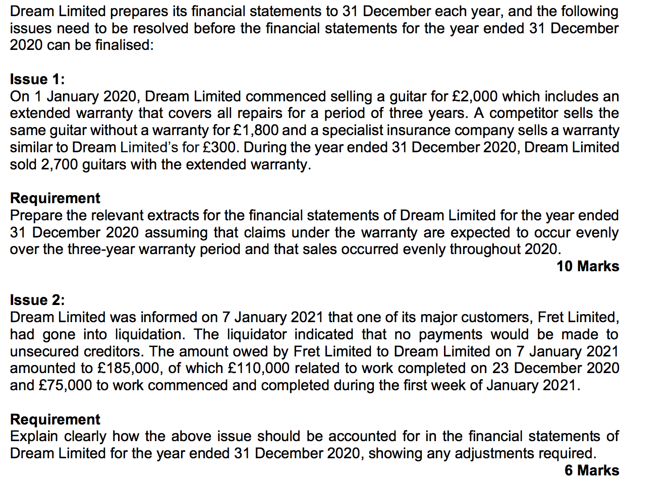 Solved Dream Limited prepares its financial statements to 31 | Chegg.com