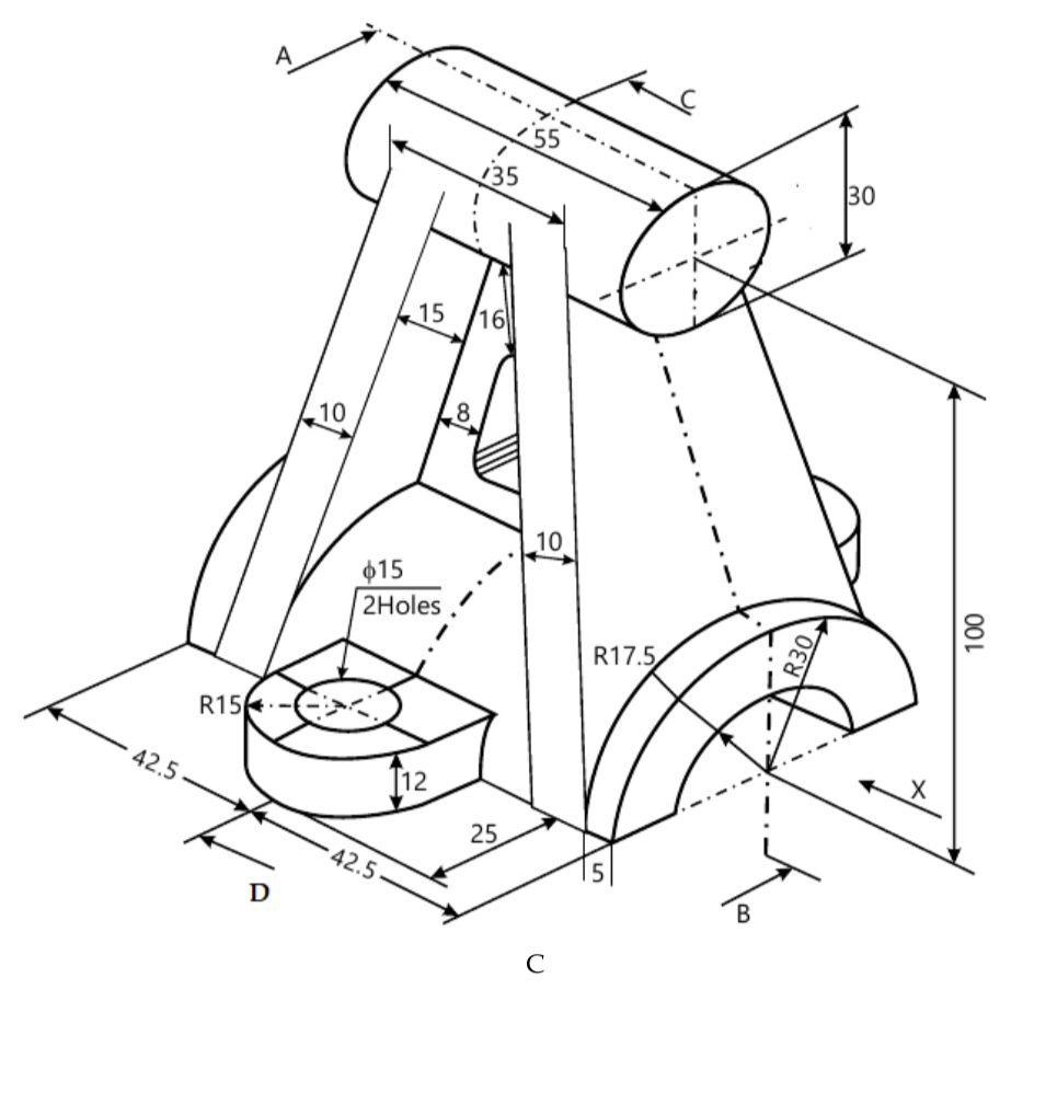 Solved first angle projection method, to draw the three | Chegg.com