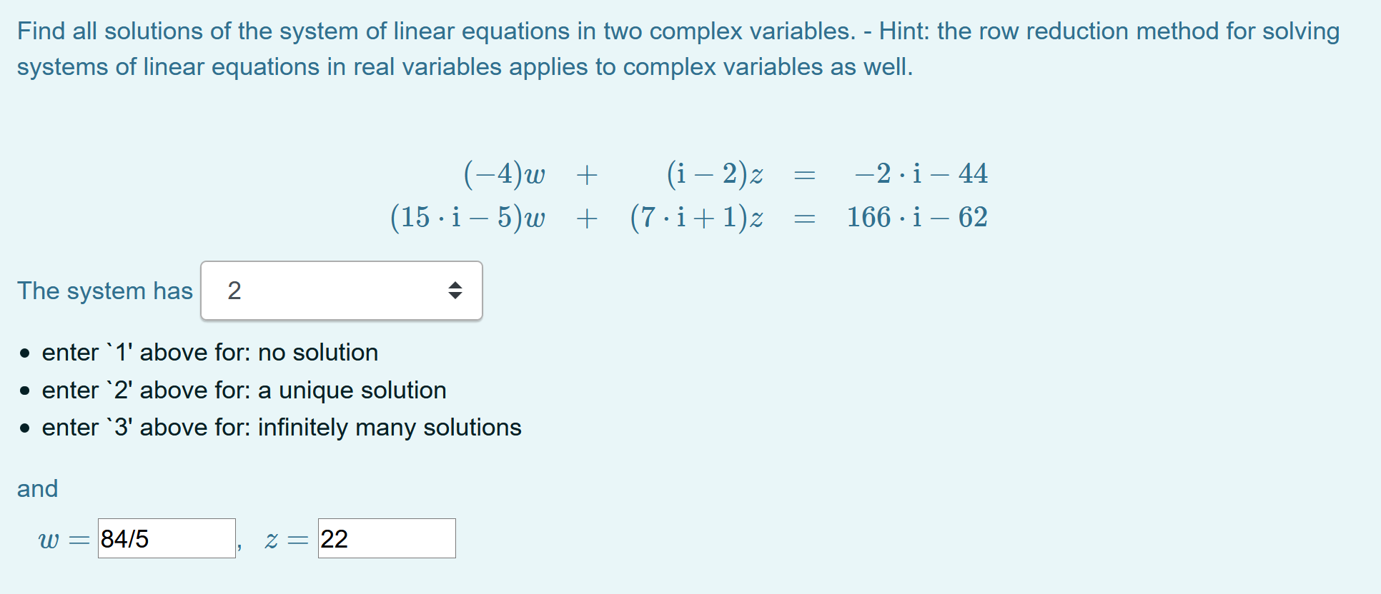 Solved Find all solutions of the system of linear equations | Chegg.com