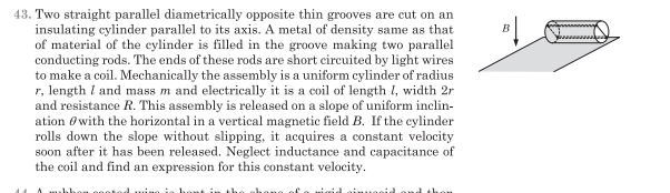 Solved B 43. Two straight parallel diametrically opposite | Chegg.com