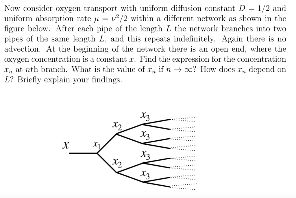 Consider oxygen transport with uniform | Chegg.com