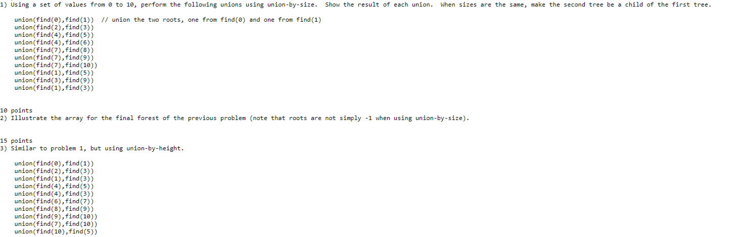 Solved 1) Using a set of values from 0 to 10, perform the | Chegg.com