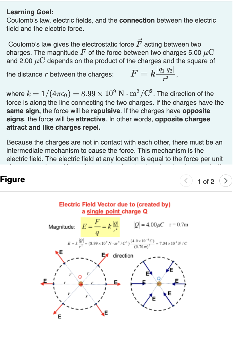Solved Electric Field Vector due to (created by) ﻿Figure2 | Chegg.com
