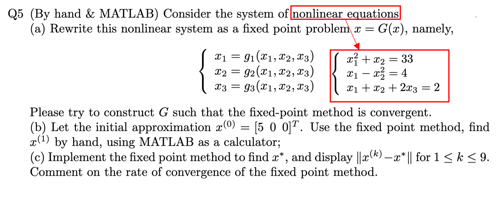 Solved 5 (By hand \& MATLAB) Consider the system of | Chegg.com