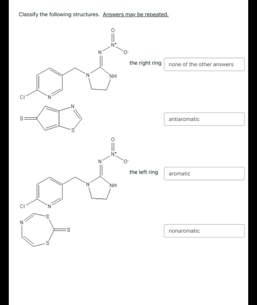 Solved Classify the following structures. Answers may be | Chegg.com