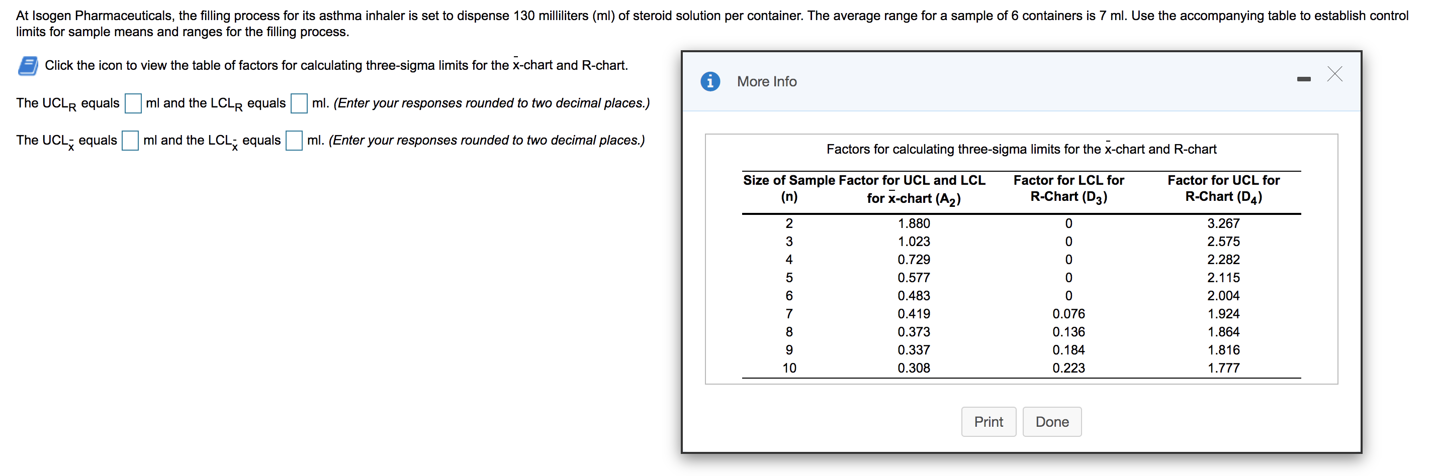 Solved At Isogen Pharmaceuticals, the filling process for | Chegg.com