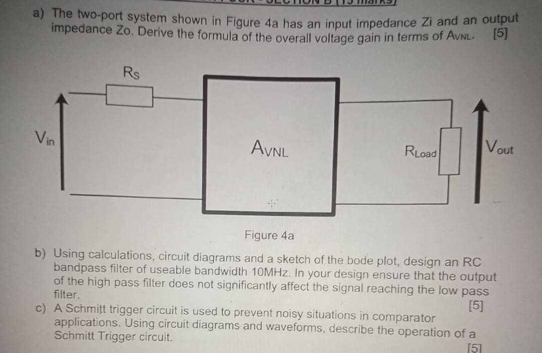 Solved a) The two-port system shown in Figure 4 a has an | Chegg.com
