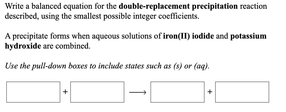 Solved Write a balanced equation for the double-replacement | Chegg.com