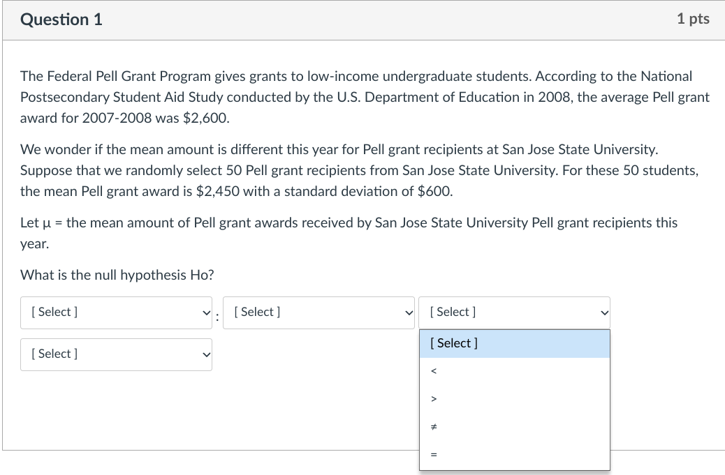 Solved The Federal Pell Grant Program gives grants to | Chegg.com