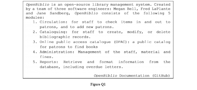 Solved OpenBiblio is an open-source library management | Chegg.com