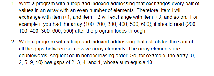 Solved 1 Write A Program With A Loop And Indexed Addressing 
