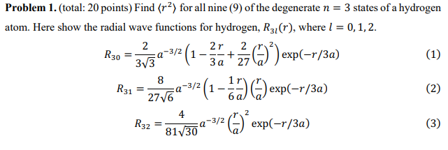 Solved Problem 1. (total: 20 points) Find (ra) for all nine | Chegg.com
