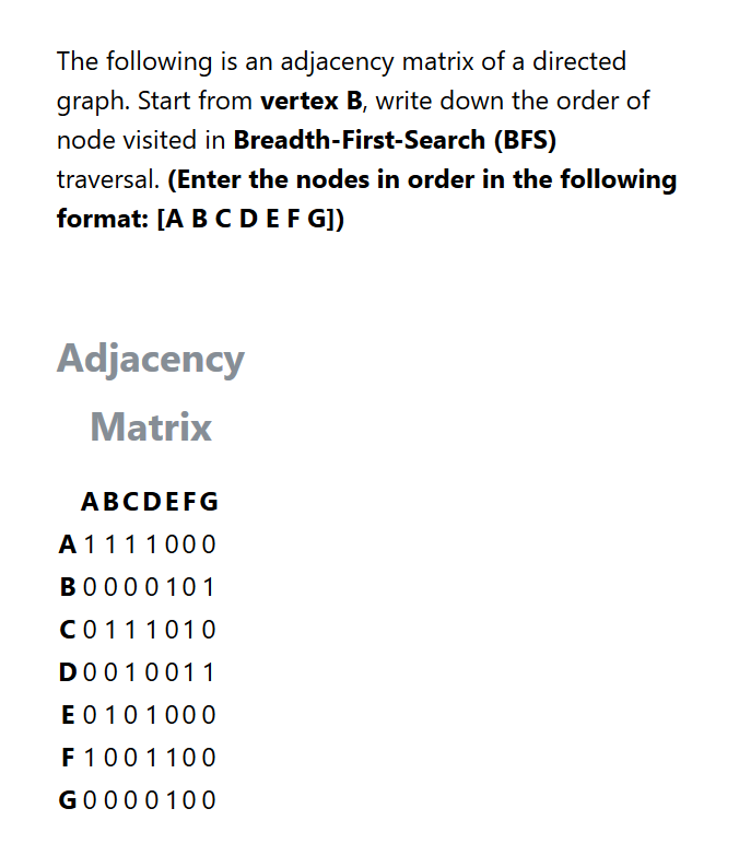Solved The following is an adjacency matrix of a directed | Chegg.com