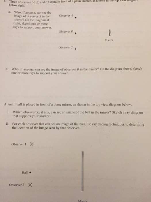 Solved Three observers (A, B, and C) stand in front of a | Chegg.com