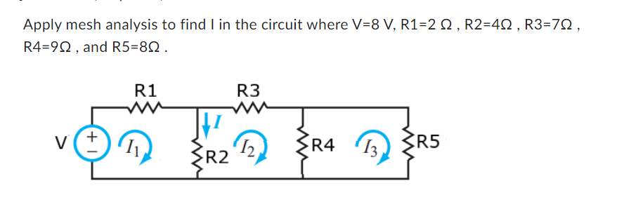 Solved Apply mesh analysis to find I in the circuit where | Chegg.com