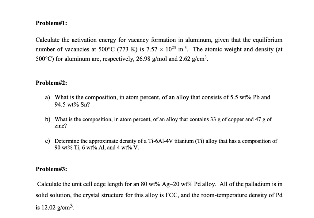 Solved Problem#1: Calculate the activation energy for | Chegg.com