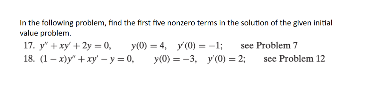 Solved In the following problem, find the first five nonzero | Chegg.com