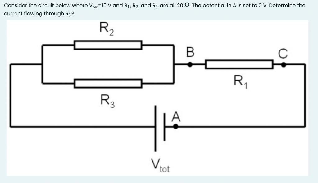 Solved Consider the circuit below where Vtot =15 V and | Chegg.com