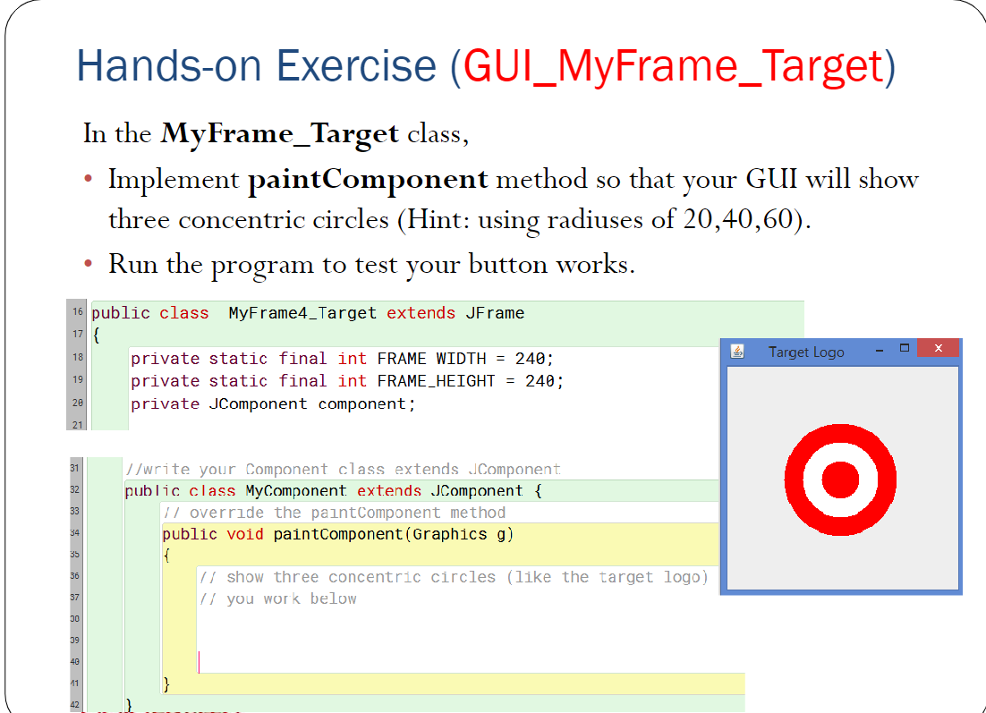 Solved Hands-on Exercise (GUI_MyFrame_EventHandling In the | Chegg.com