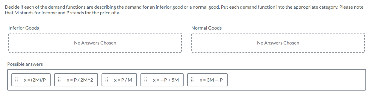 Solved Decide if each of the demand functions are describing | Chegg.com