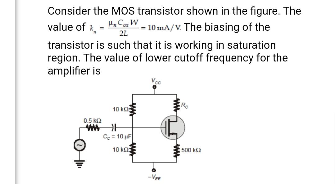 Solved = 2L Consider the MOS transistor shown in the figure. | Chegg.com