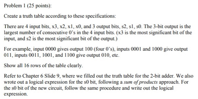 Solved Problem1 (25 points): Create a truth table according | Chegg.com