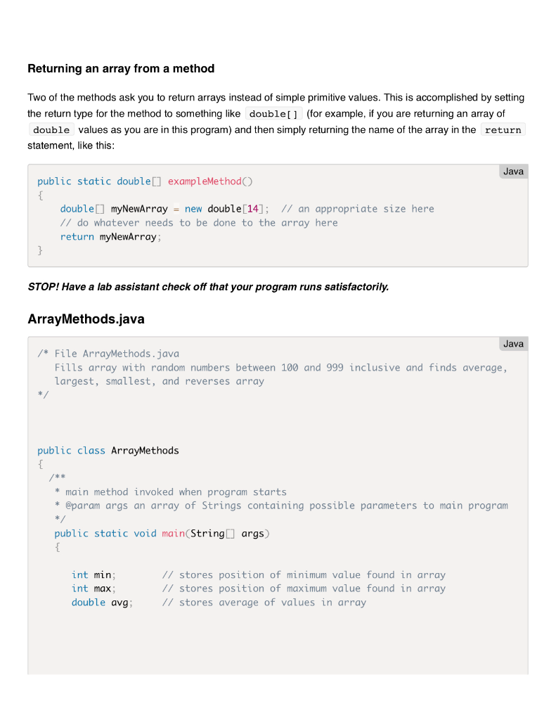I need some help with my array java program. I get a | Chegg.com