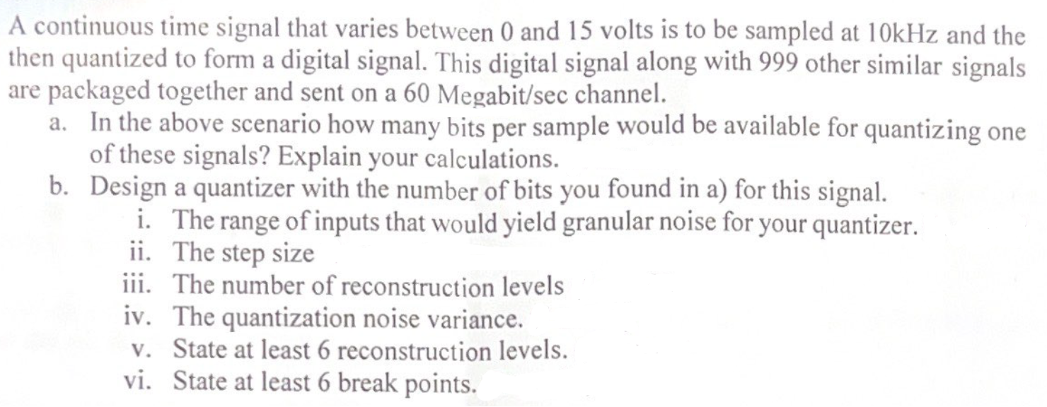 Solved A continuous time signal that varies between 0 and 15 | Chegg.com