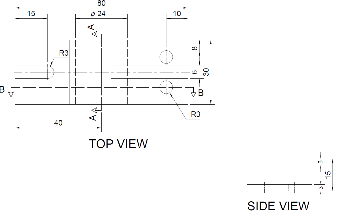 Solved [40 Pts] Draw the corresponding Sections A-A and B-B | Chegg.com