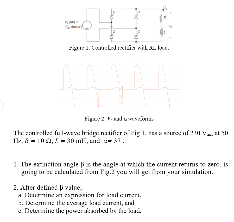 Solved Figure 1. Controlled rectifier with RL load; Figure | Chegg.com
