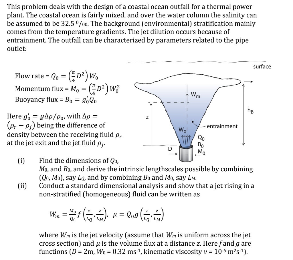 Solved This problem deals with the design of a coastal ocean | Chegg.com