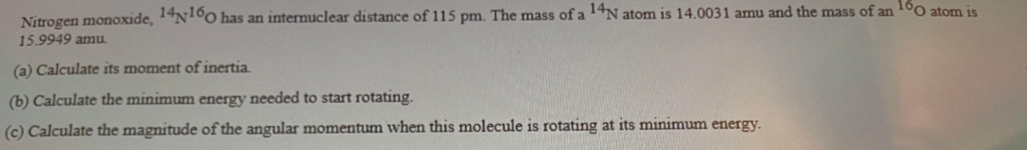 Solved Nitrogen monoxide, 14x160 has an internuclear | Chegg.com