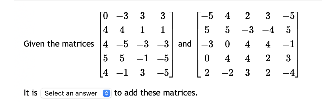 Solved ⎣⎡04454−34−55−131−3−1331−3−5−5⎦⎤ and | Chegg.com