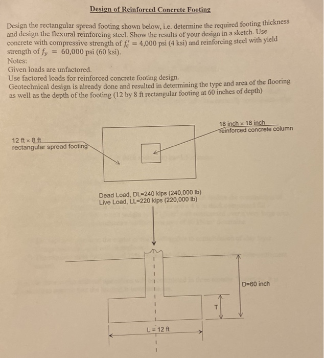 Rectangular Footing Design Reinforced Rectangular Concentric Concrete