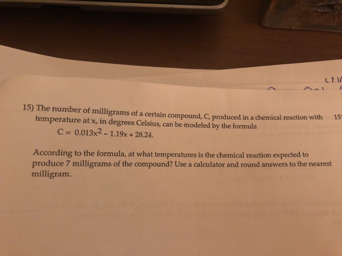 Solved 15) The number of milligrams of a certain compound, | Chegg.com