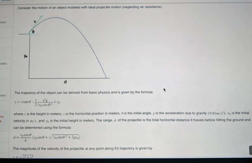 Solved Consider The Motion Of An Object Modeled With Ideal