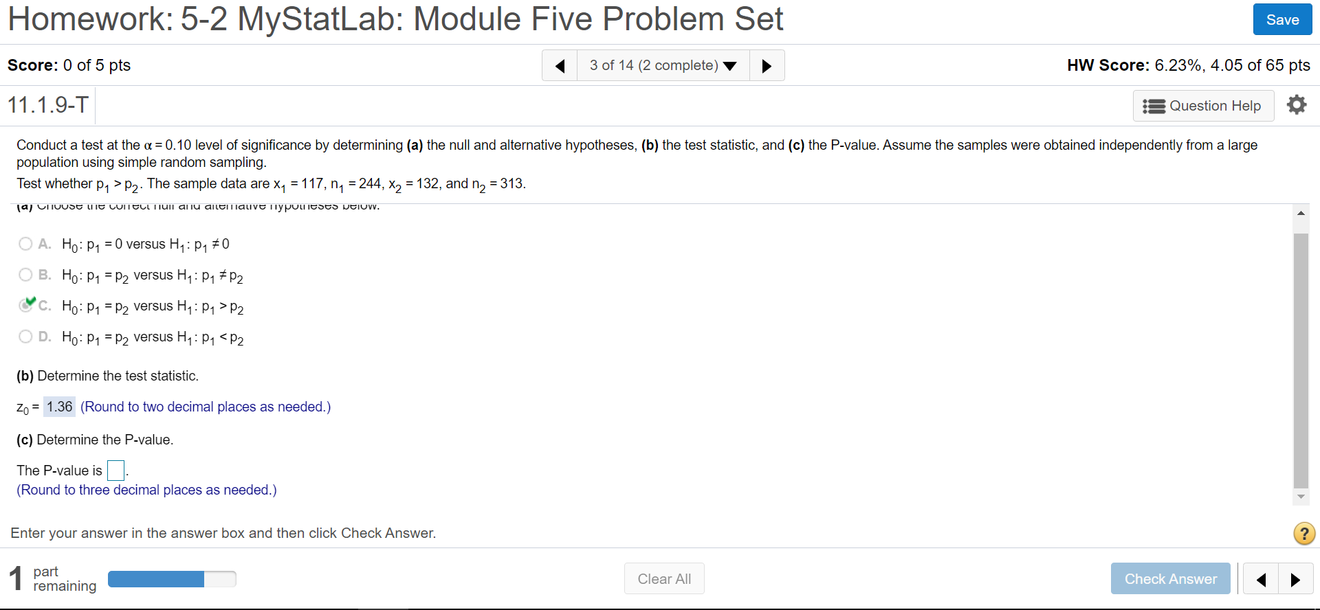 Solved Homework: 5-2 MyStatLab: Module Five Problem Set Save | Chegg.com